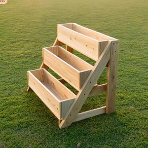 DIY 3-tiered Wooden Garden Planter Build Plan Step by Step Guide PDF ...