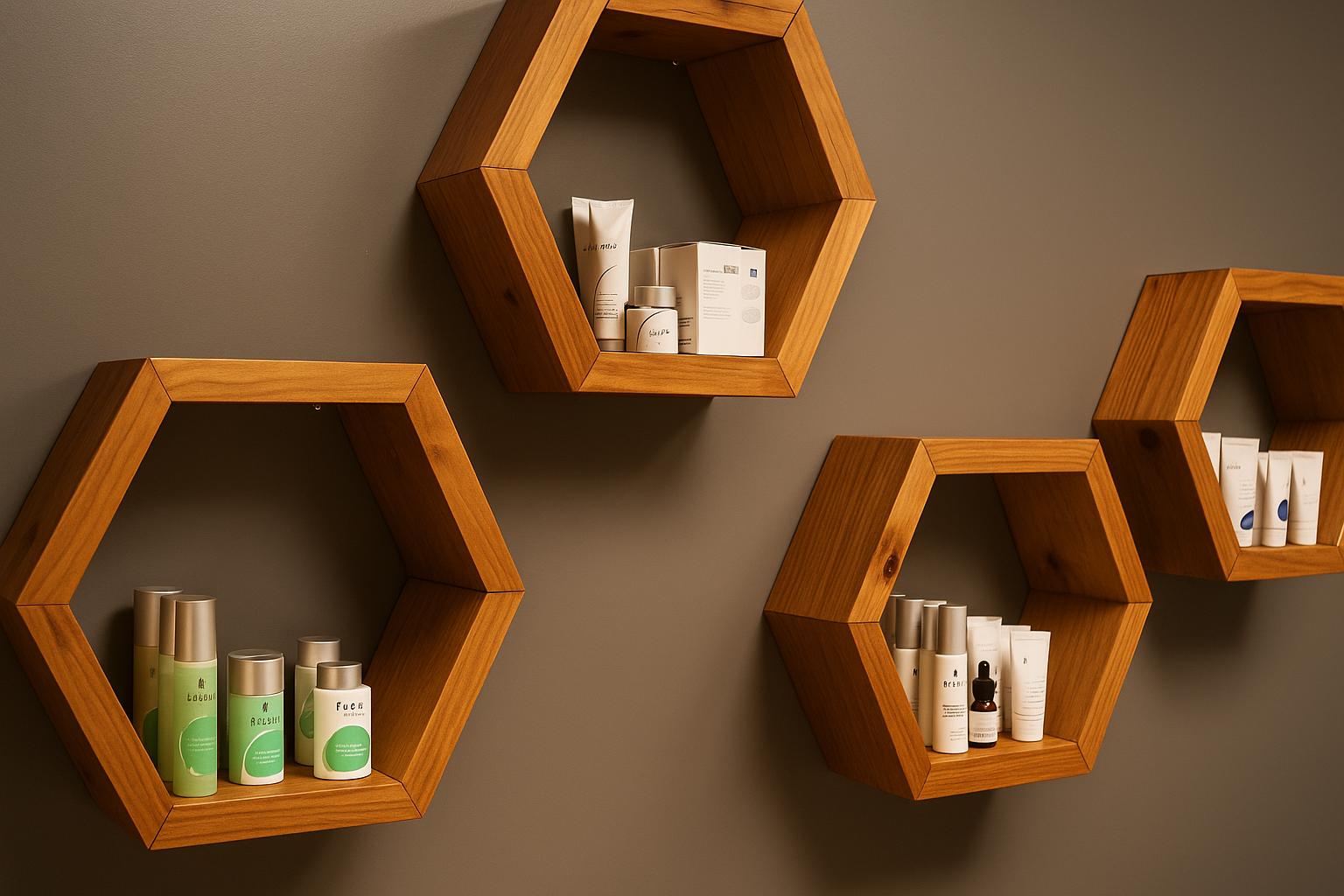 DIY Hexagon Wood Floating Shelves Plan: Geometric Wall Decor (PDF Guide ...