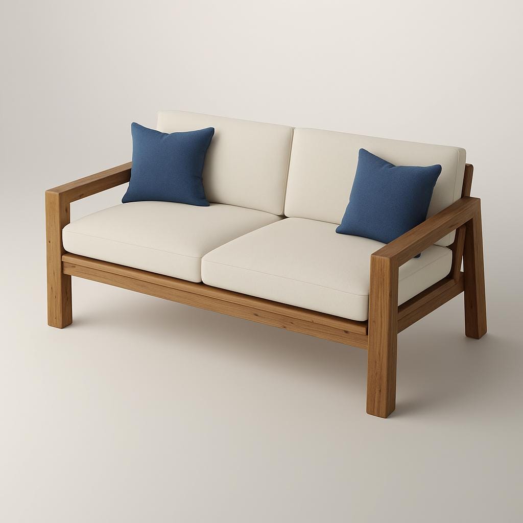Easy DIY Outdoor Couch Plans (PDF Download) | Modern Slatted Wood Sofa ...