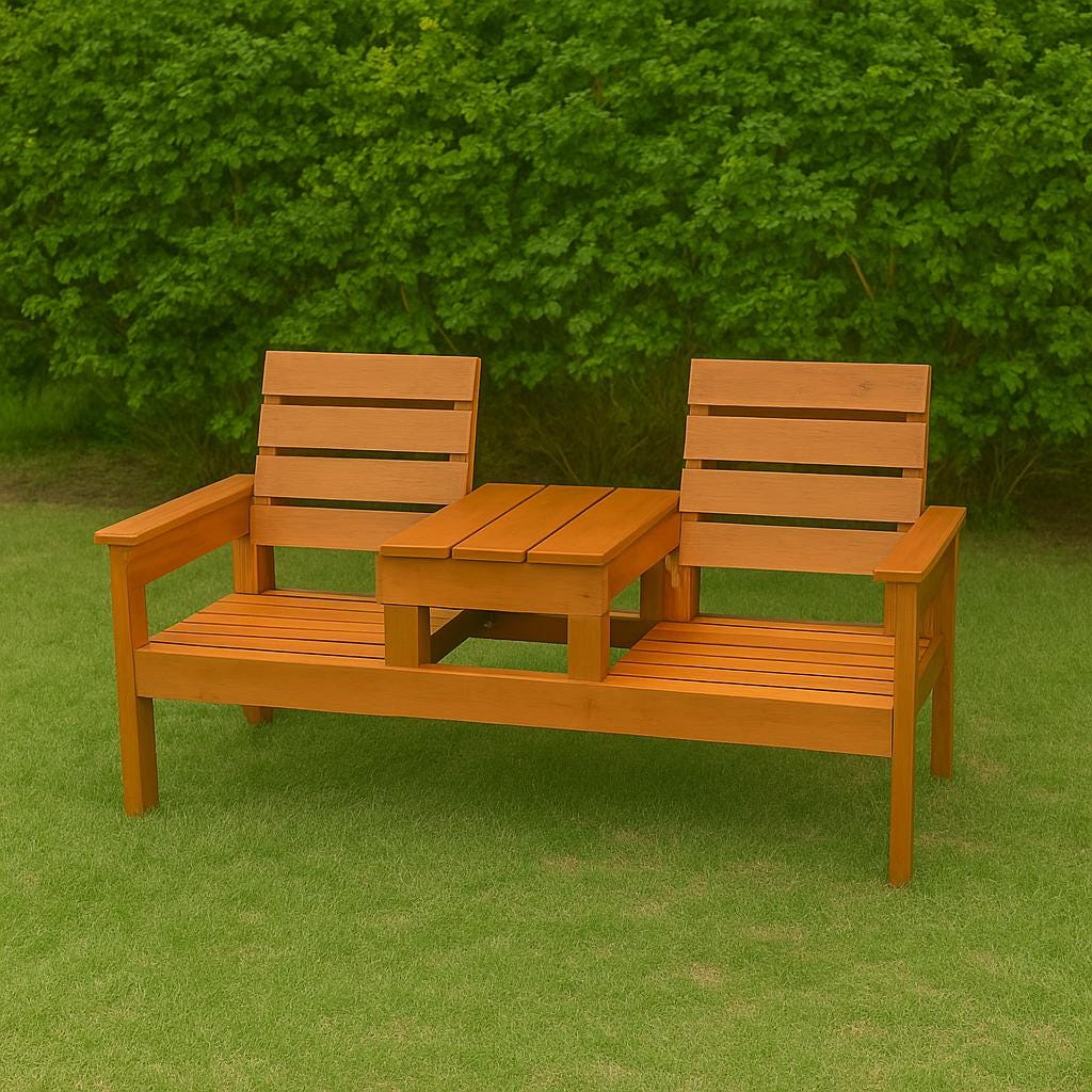 DIY Double Bench With Table Plan: Step-by-step PDF (instant Download ...