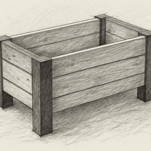 Handmade Wooden Planter Box: Modern Rustic Garden Decor (digital ...