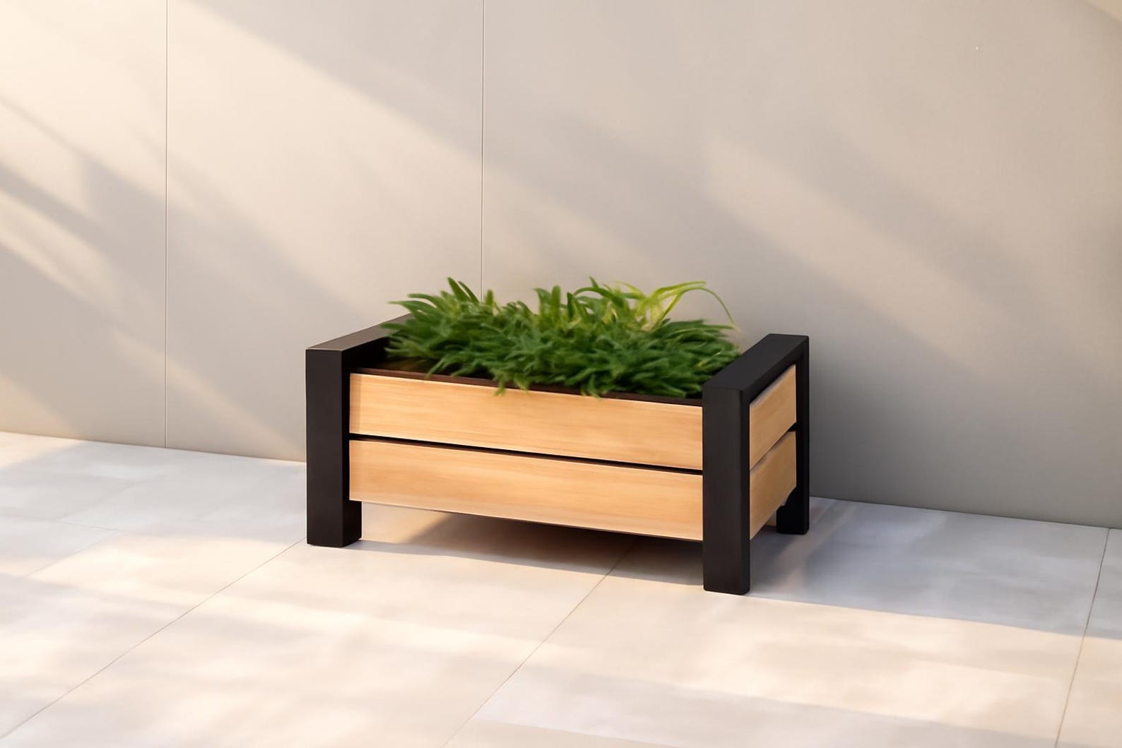 Handmade Wooden Planter Box: Modern Rustic Garden Decor (digital ...