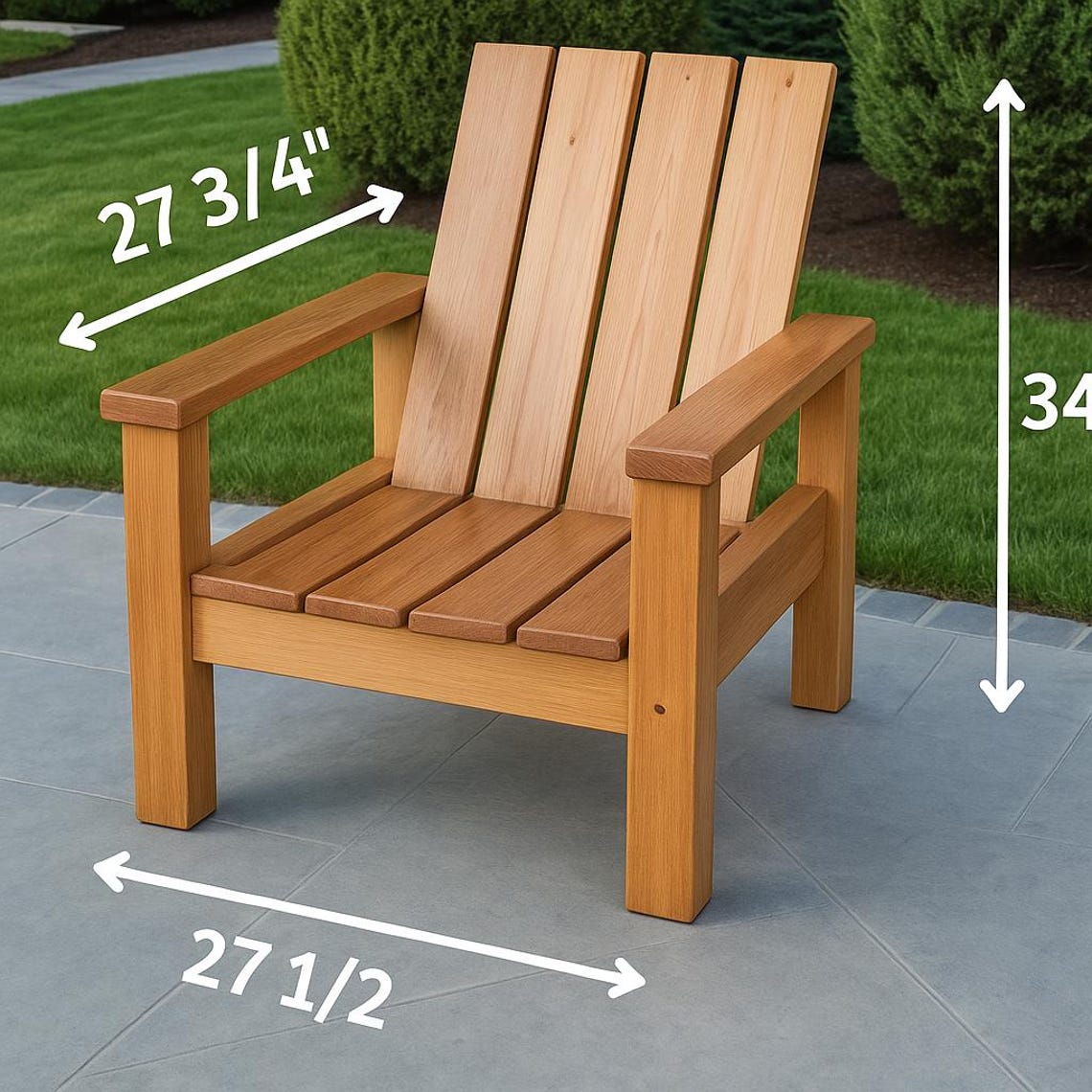 DIY Outdoor Wooden Chair, Garden Chair, Modern Outdoor Chair, Step by ...