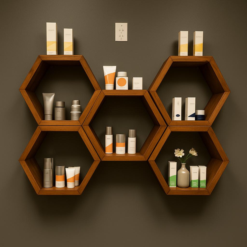 DIY Hexagon Wood Floating Shelves Plan: Geometric Wall Decor (PDF Guide ...
