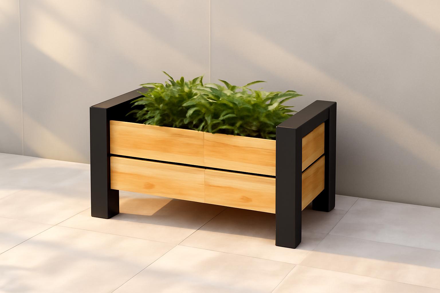 Handmade Wooden Planter Box: Modern Rustic Garden Decor (digital ...
