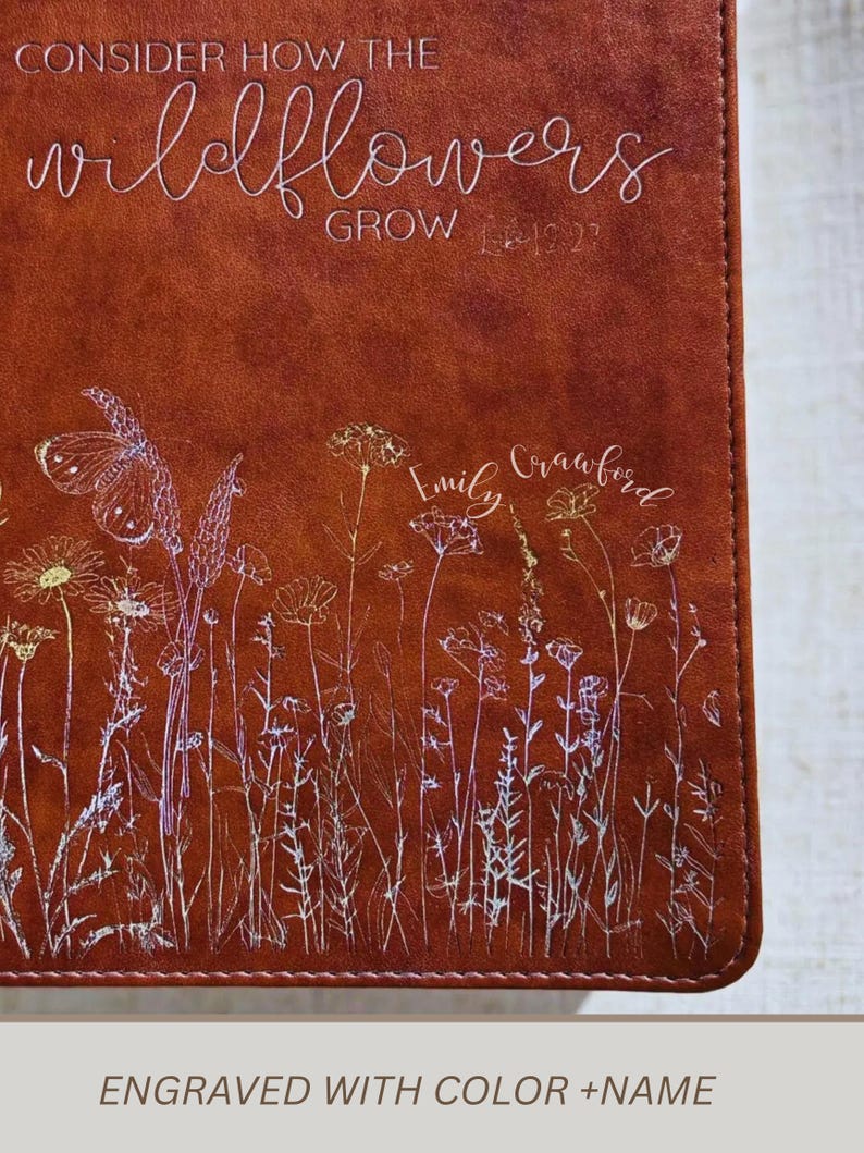 ESV Brown Leather Journaling Bible for Women Personalized Name With ...