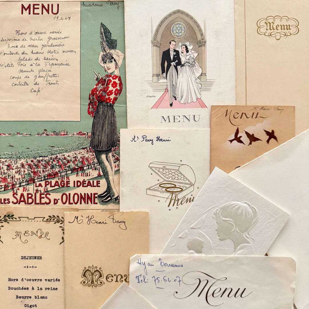 French Vintage Menus, Junk Journal, Ephemera - Etsy