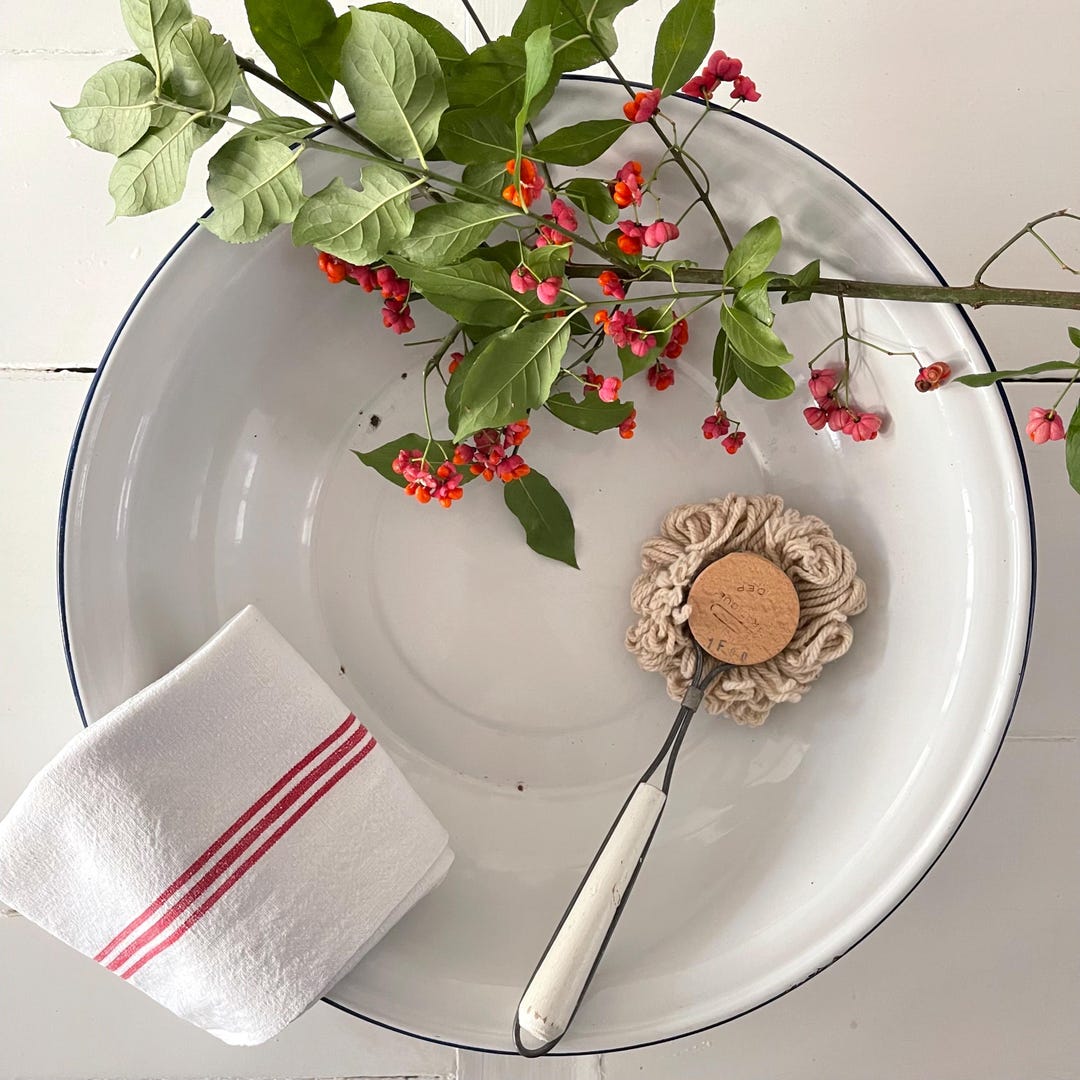Set French Vintage Enamel Washing up Bowl, Wash Bowl, Planter, Basin ...