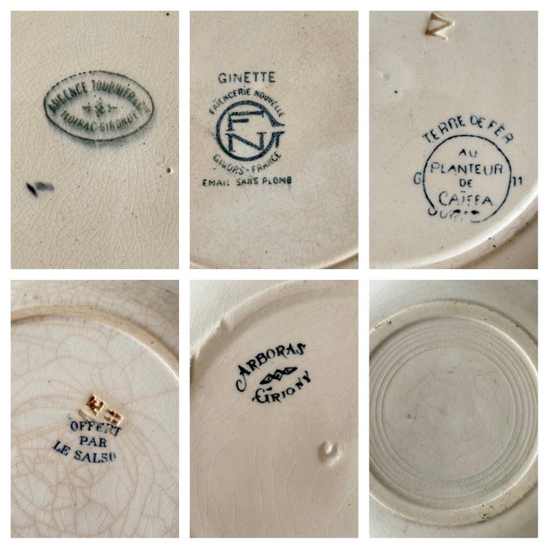 6 Handpicked French Antique Faience Soup Plates, Assietes Creuses ...