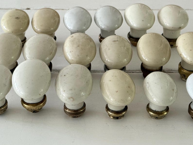 French Antique Porcelain Door Knobs - Oval - Etsy