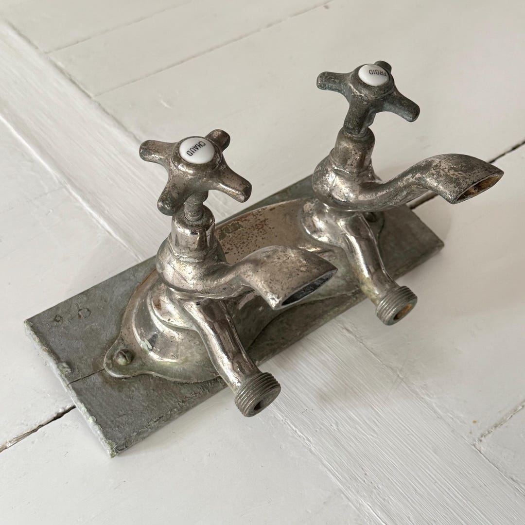 French Antique Chromed Bath Taps /faucet – Vintage Bathroom Fittings - Etsy