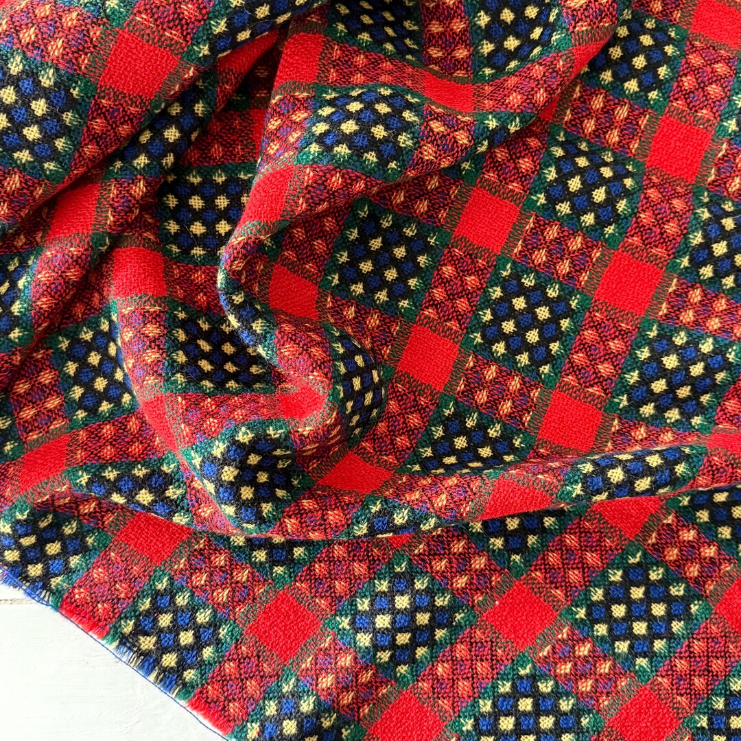 Pair Scottish Vintage Pure Wool Tweed, Plaid, Check, Tartan Panels, New ...