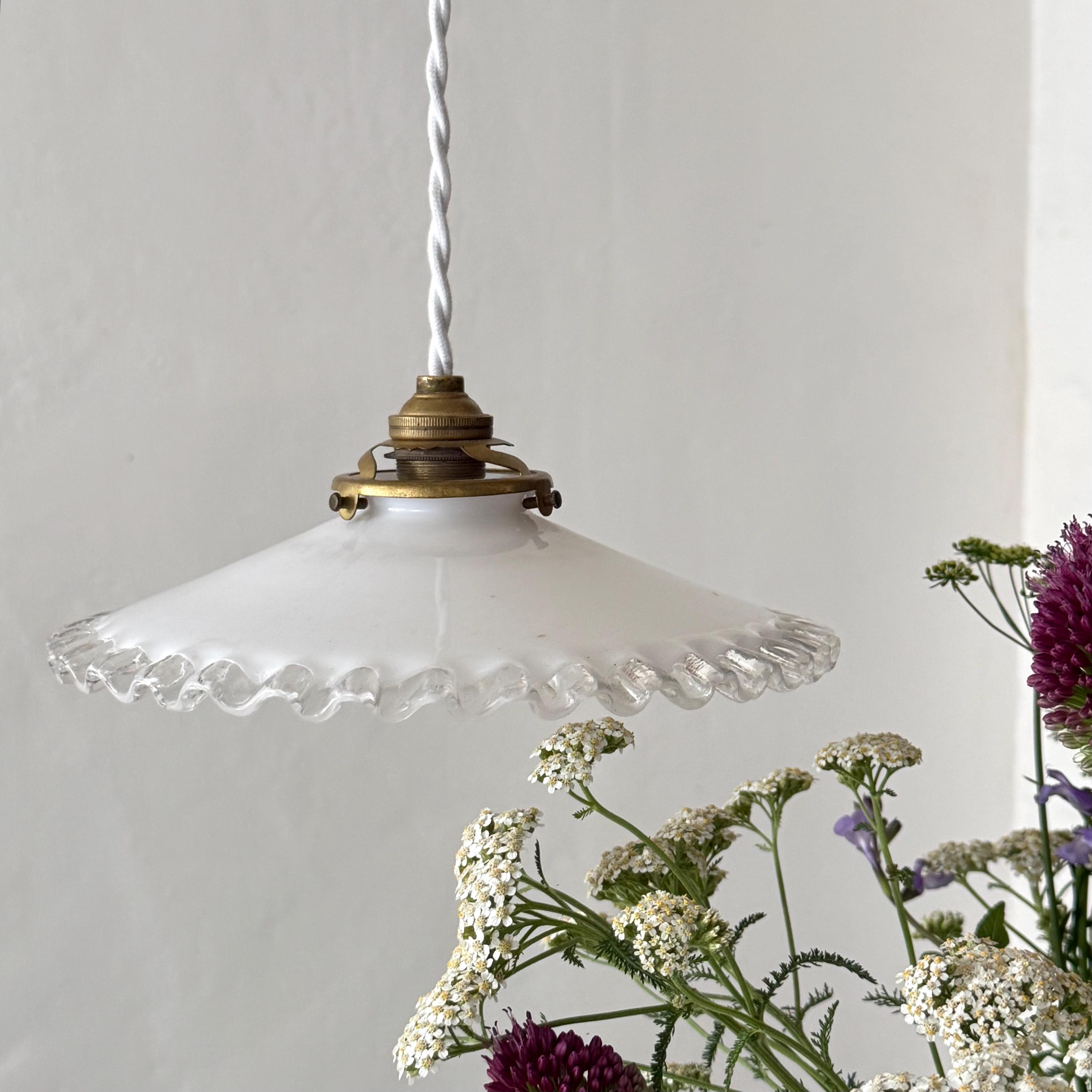 French Vintage Frilly Pendant Light Kit - Etsy
