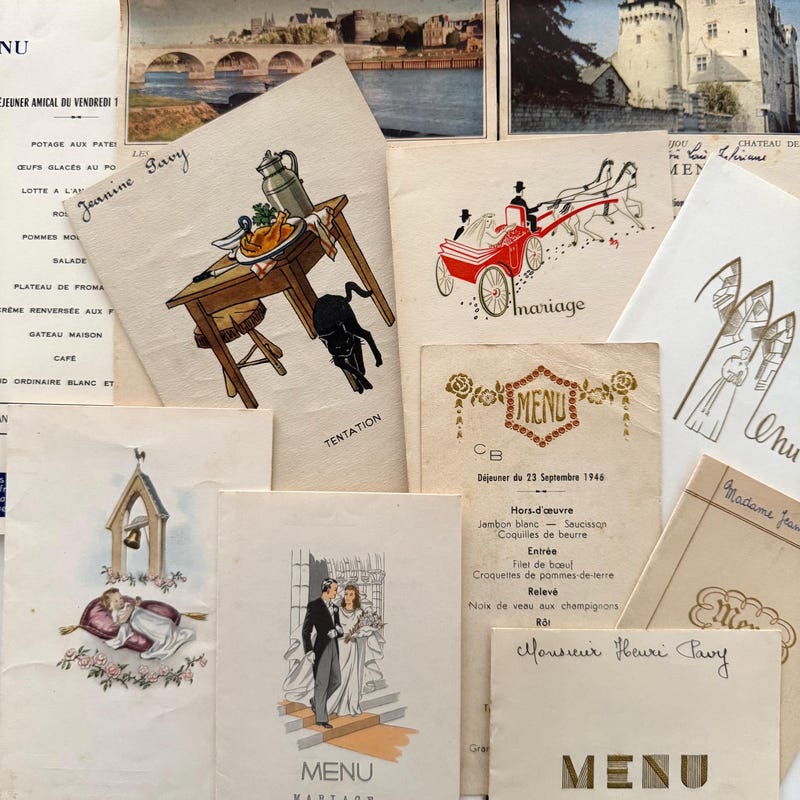 Antique Ephemera Menu - Etsy UK