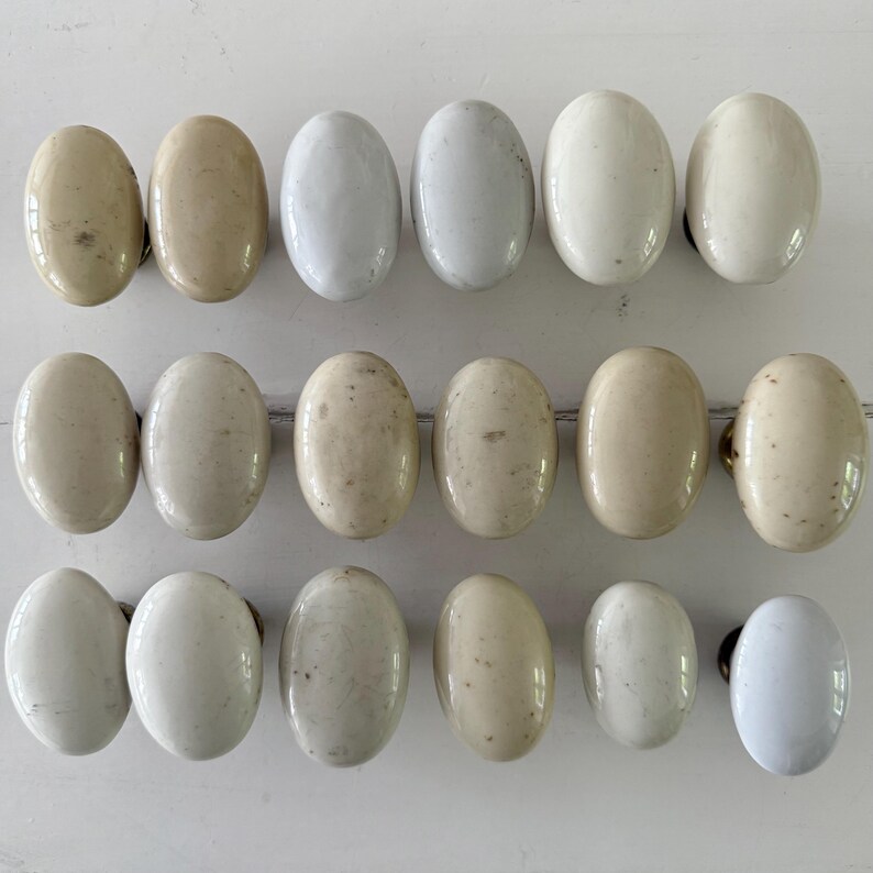 French Antique Porcelain Door Knobs - Oval - Etsy