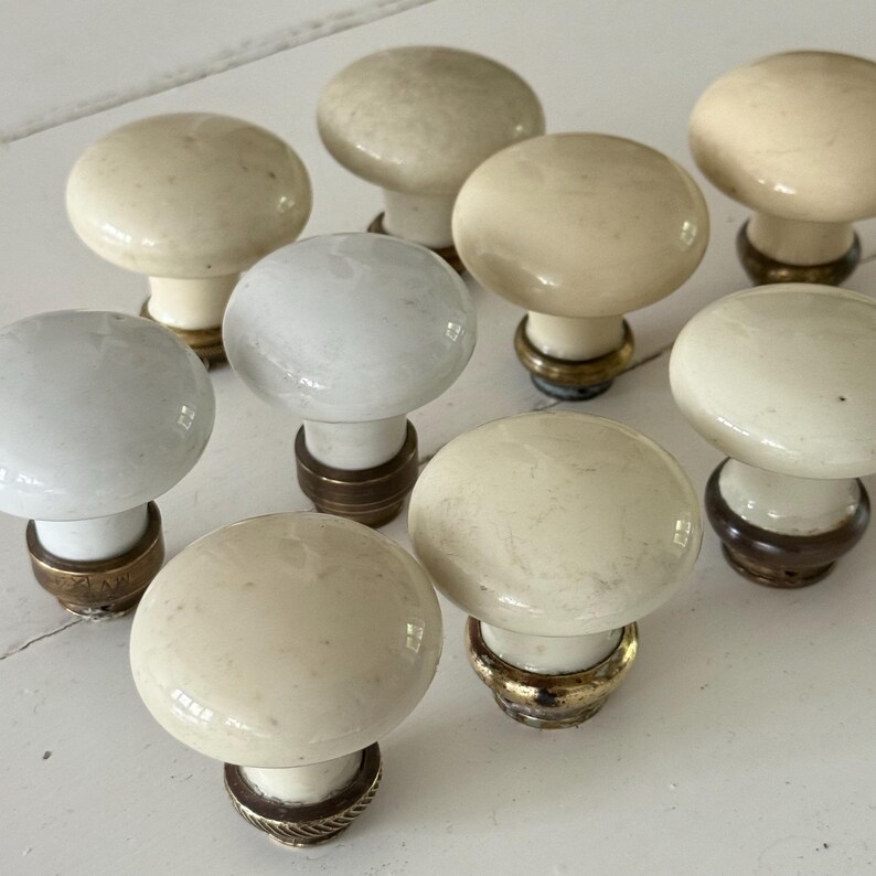 French Antique Porcelain Door Knobs - Oval - Etsy