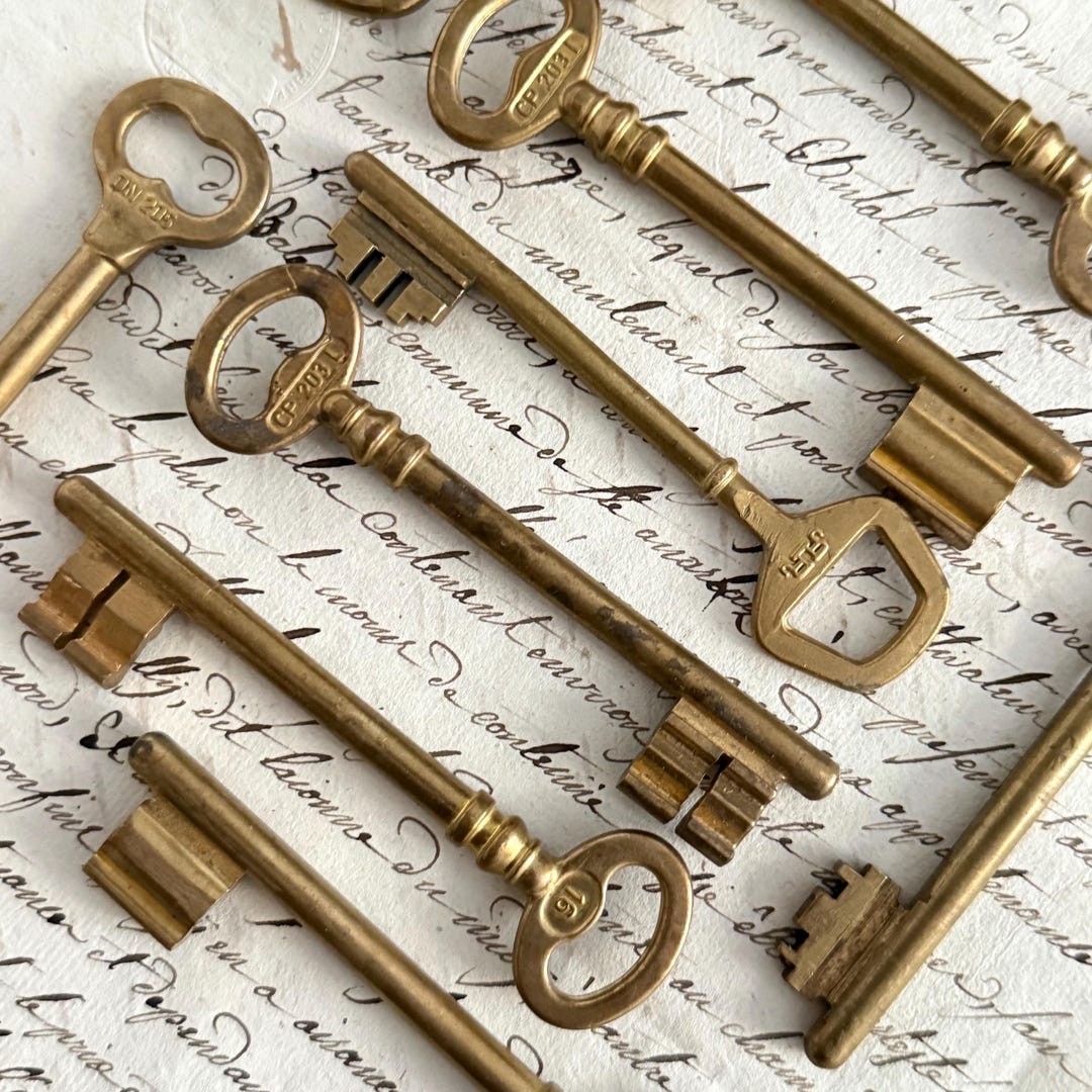 11 French Vintage Brass Keys / New Home / 21st Birthday / 18th Birthday ...