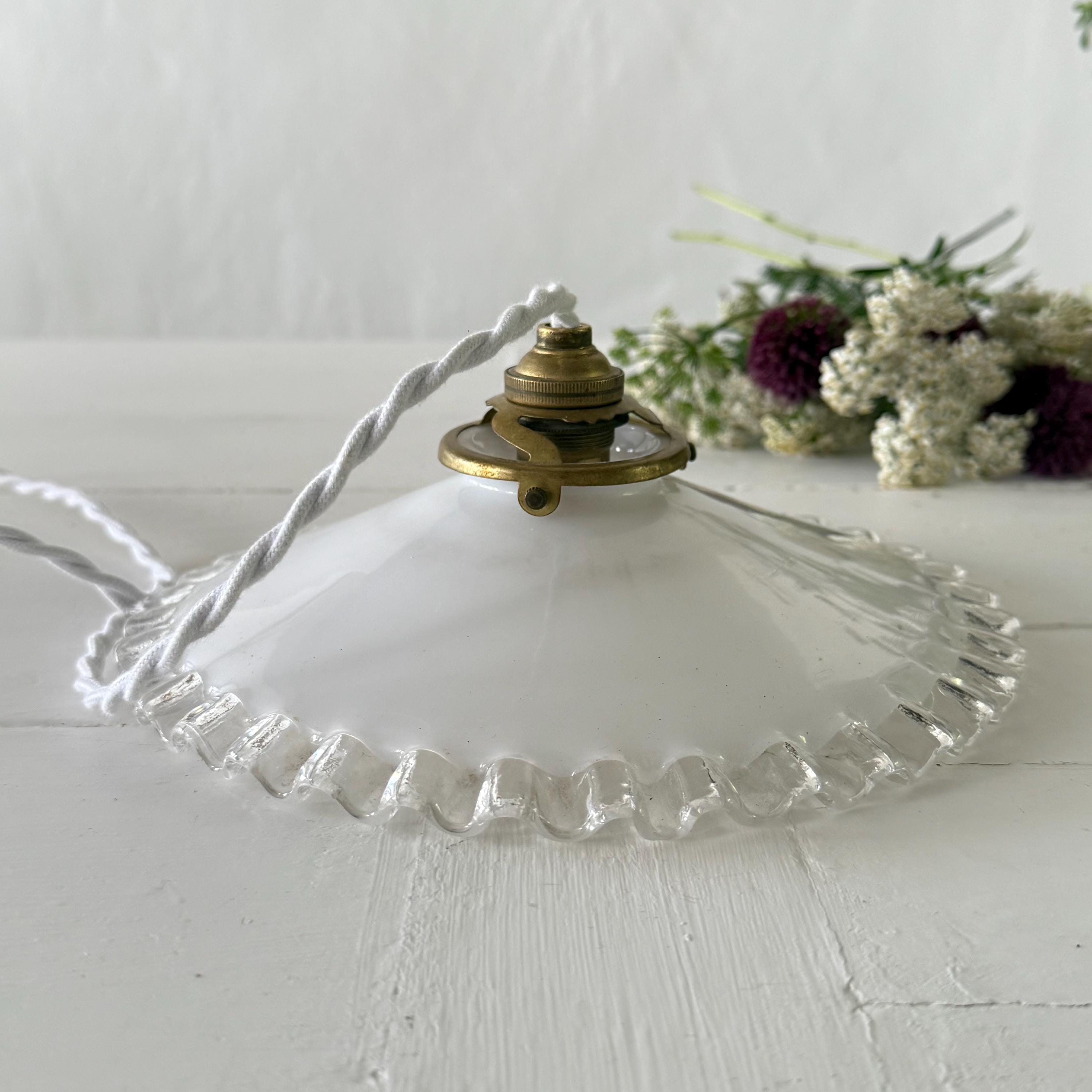 French Vintage Frilly Pendant Light Kit - Etsy