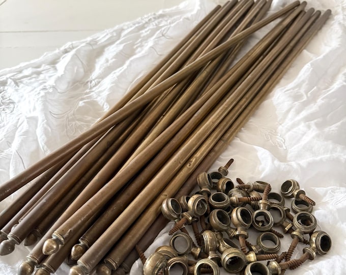 31" French Antique Brass Café Rod, Pot Rack, Picture Rail, Stair Rod ...