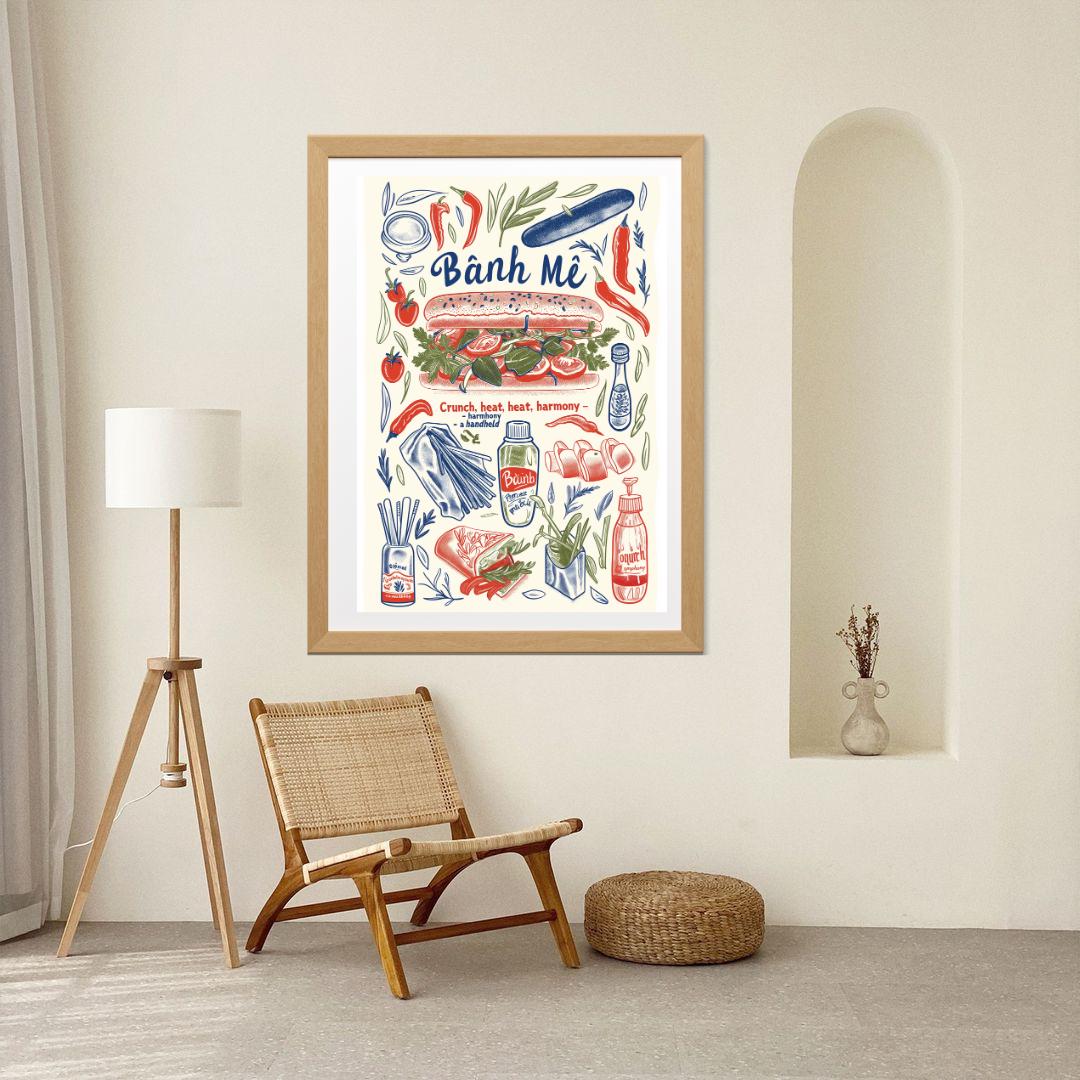 Banh Mi Art Print Banh Mi Poster Vietnamese Food Print Food Art ...