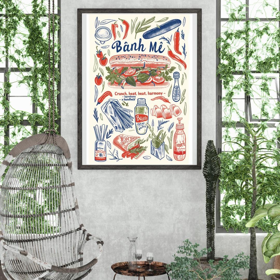 Banh Mi Art Print Banh Mi Poster Vietnamese Food Print Food Art ...