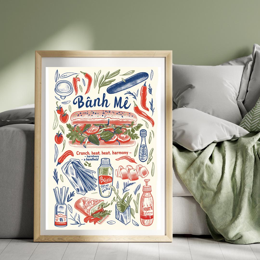 Banh Mi Art Print Banh Mi Poster Vietnamese Food Print Food Art ...