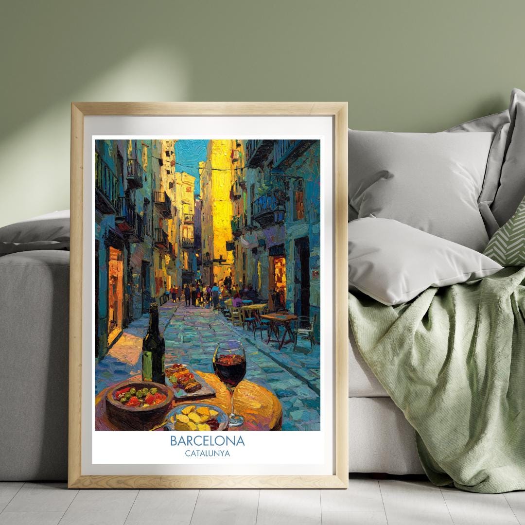 Barcelona Tapas Poster Spain Poster Catalonia Print Catalunya Poster ...