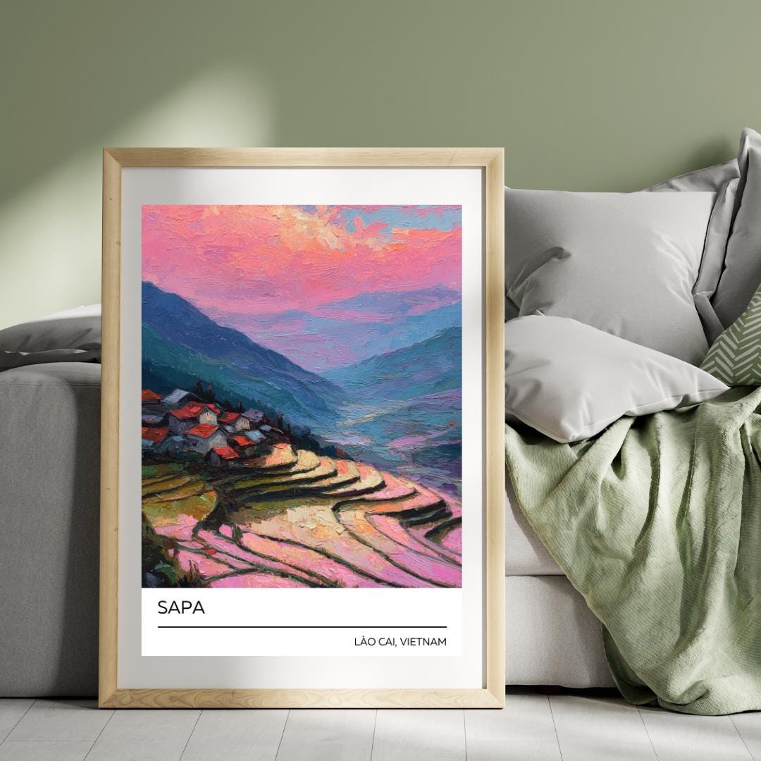 Sapa Vietnam Poster – Rice Terraces Mountain Wall Art, Northern Vietnam ...