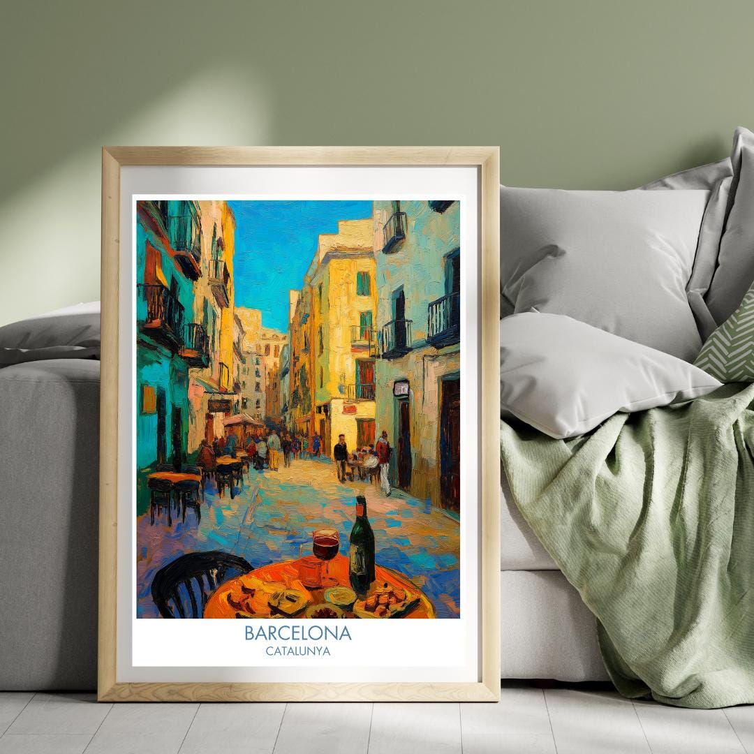 Barcelona Tapas Poster Spain Poster Catalonia Print Catalunya Poster ...