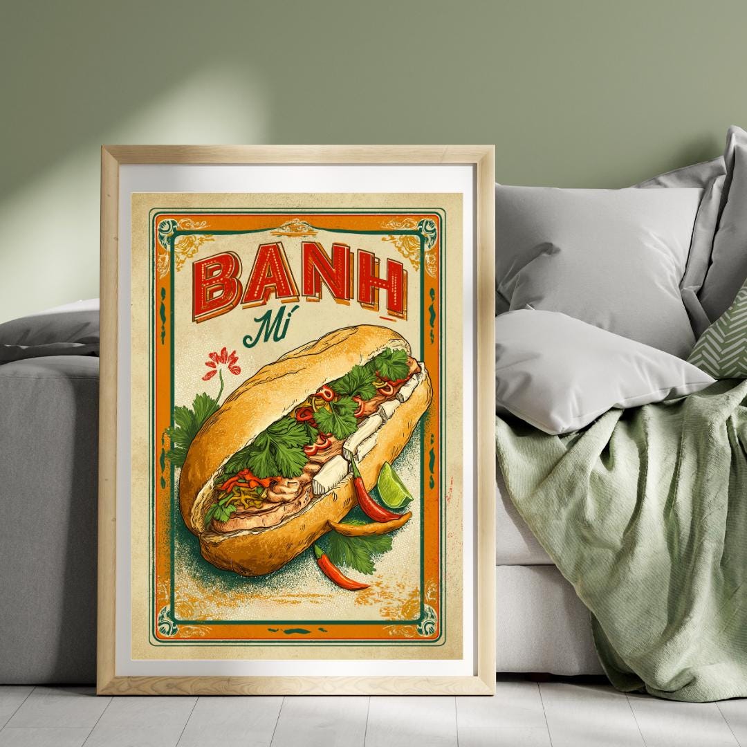 Banh Mi Art Print Banh Mi Poster Vietnamese Food Print Food Art ...