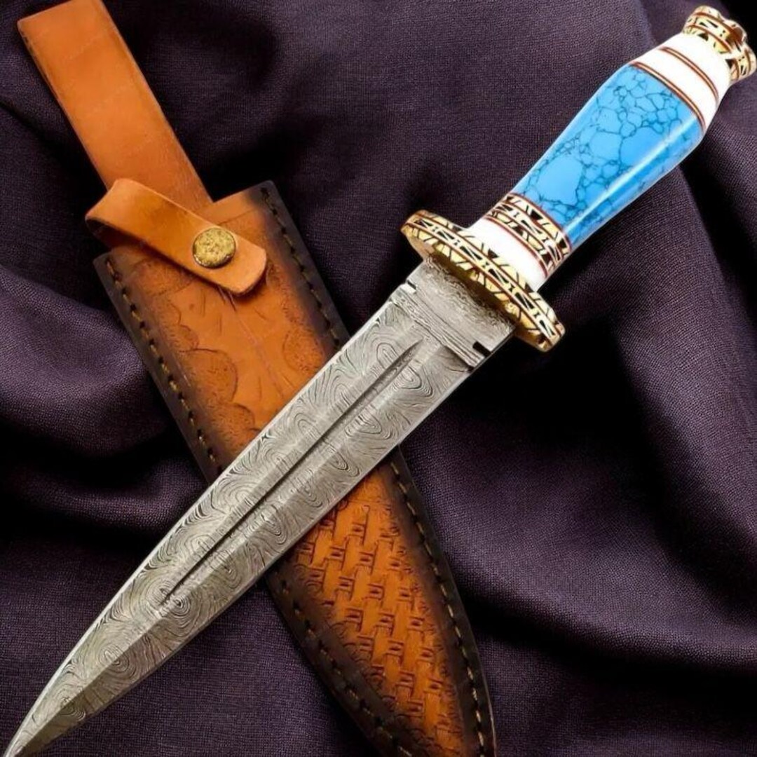 Hand-forged Damascus Athame Knife – Ritual Dagger With Custom Engraving ...
