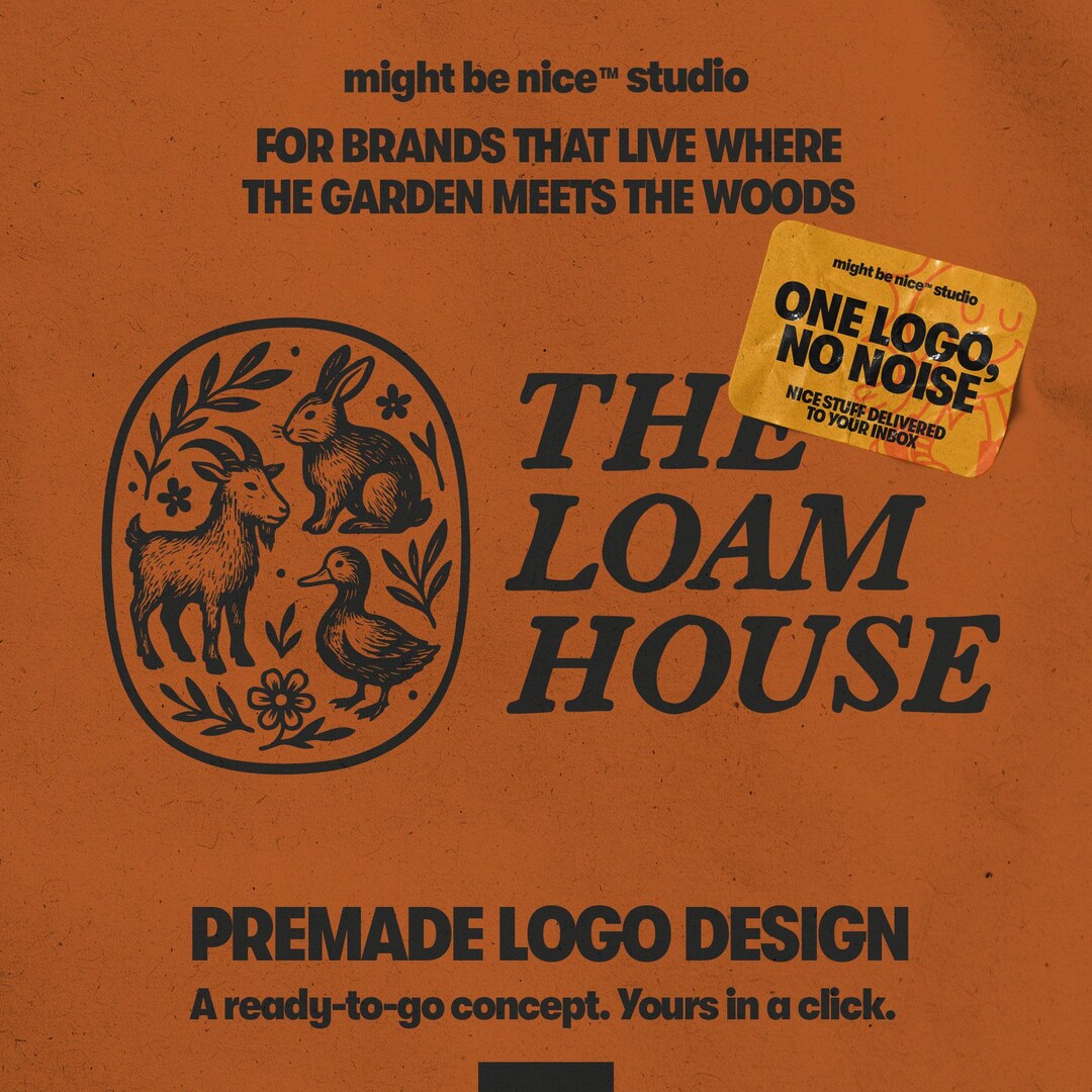 The Loam House Logo Kit – Rustic Premade Branding for Cottagecore ...