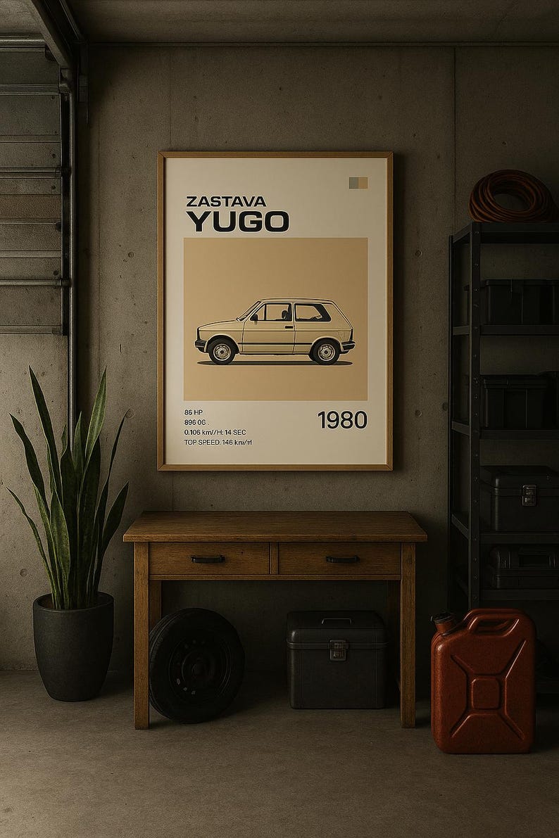 Zastava Yugo 1980 Print: Vintage Yugoslavian Car Art (digital Download ...