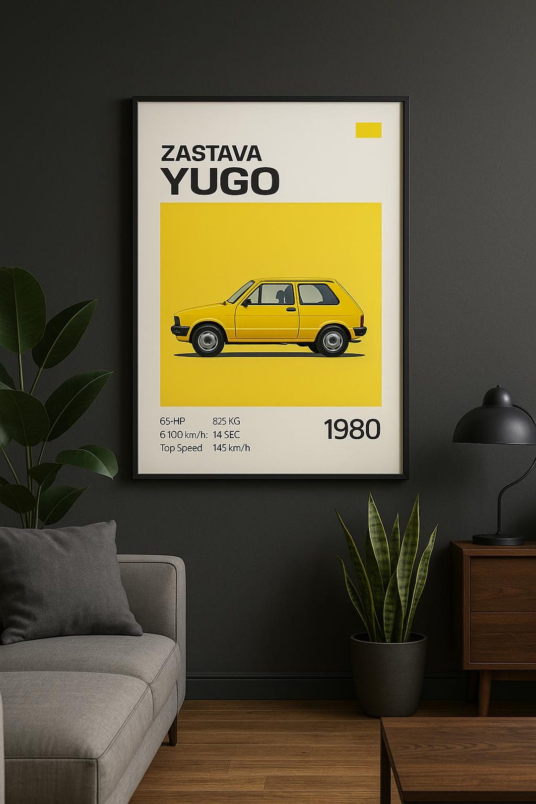 Zastava Yugo 1980 Print: Vintage Yugoslavian Car Poster (digital ...