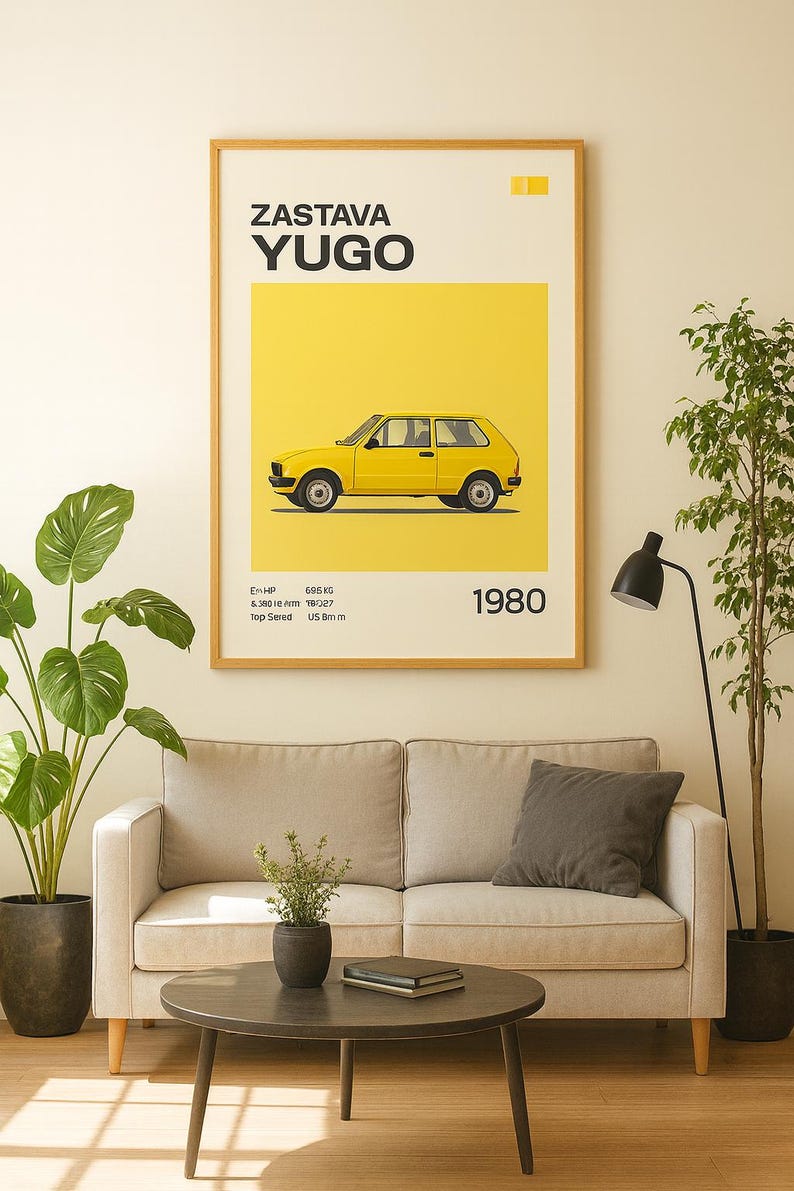 Zastava Yugo 1980 Poster – Vintage Yugoslavian Car Wall Art, Retro ...