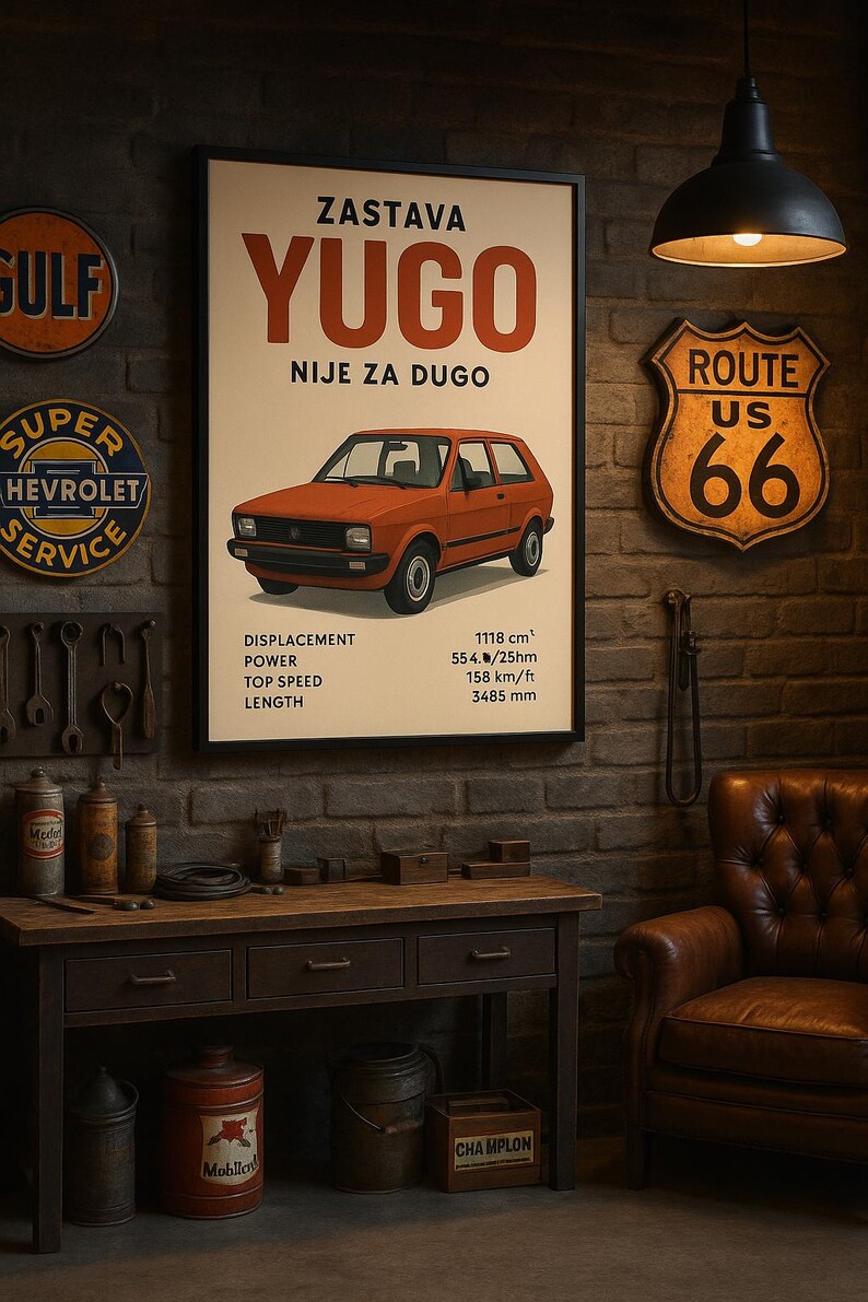 Yugo Zastava - Yugoslavia Retro Car Poster - Etsy