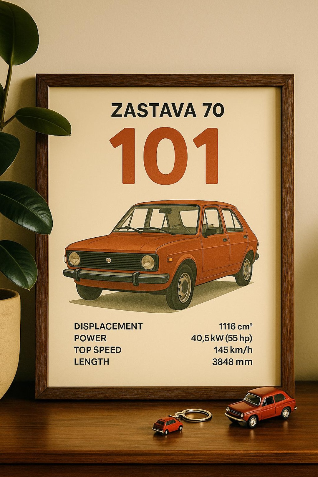 Zastava 101 Poster: Retro Yugoslav Car Art, Garage Decor (digital ...