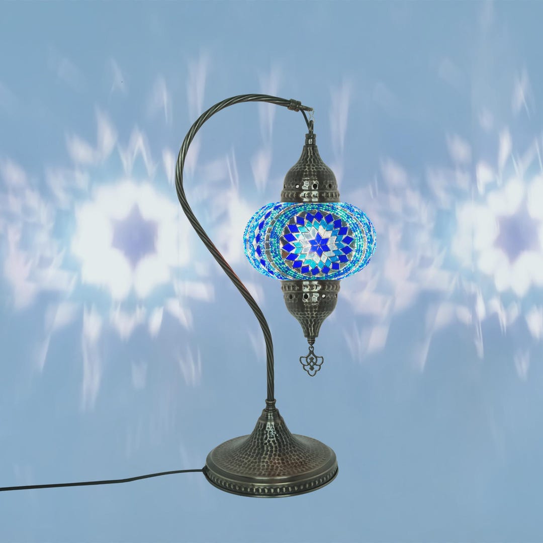 Turkish Table Lamp Stained Glass: Mosaic Lamp for Boho Home Decor - Etsy