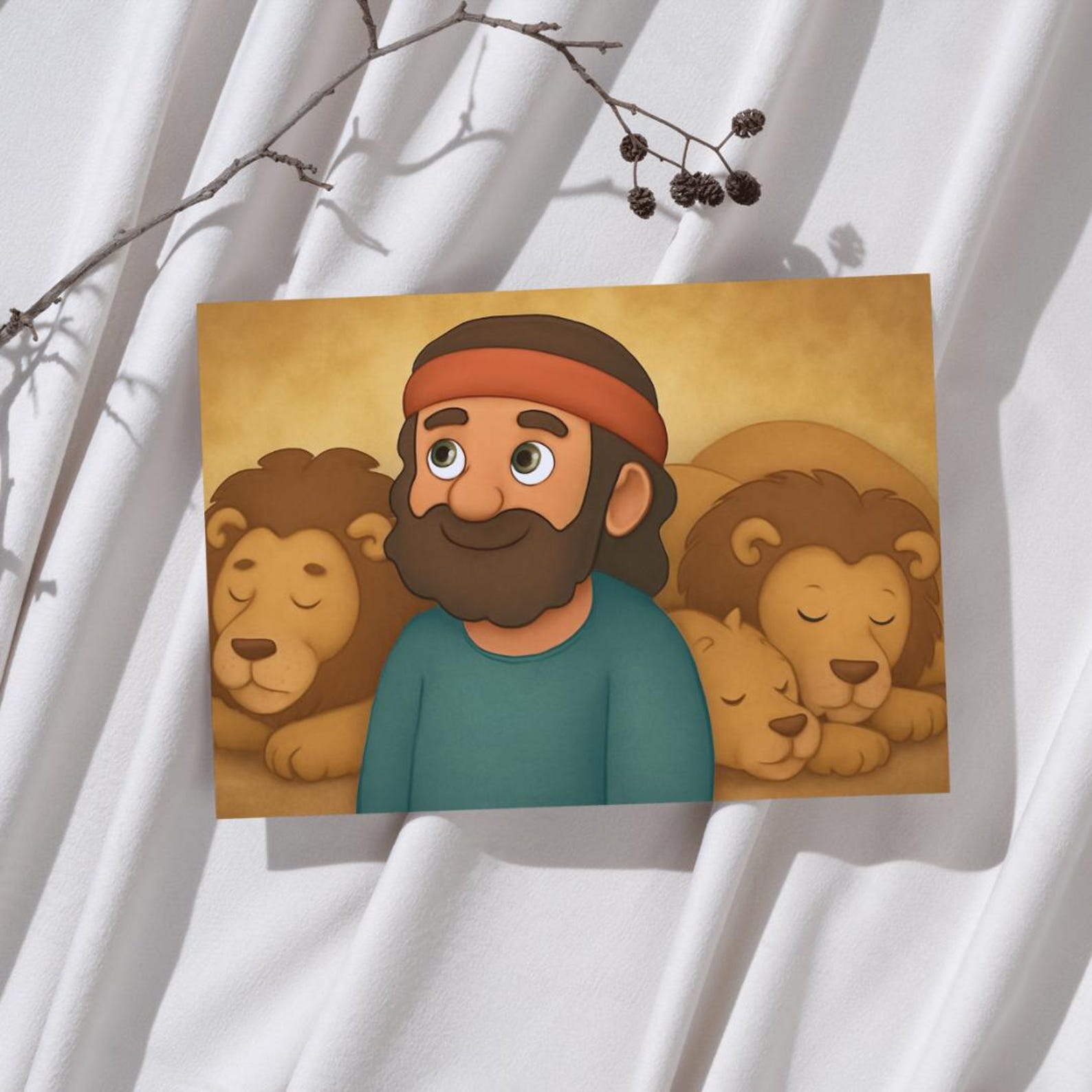 Daniel and the Lions' Den Clipart: Bible Story Watercolor Illustrations ...