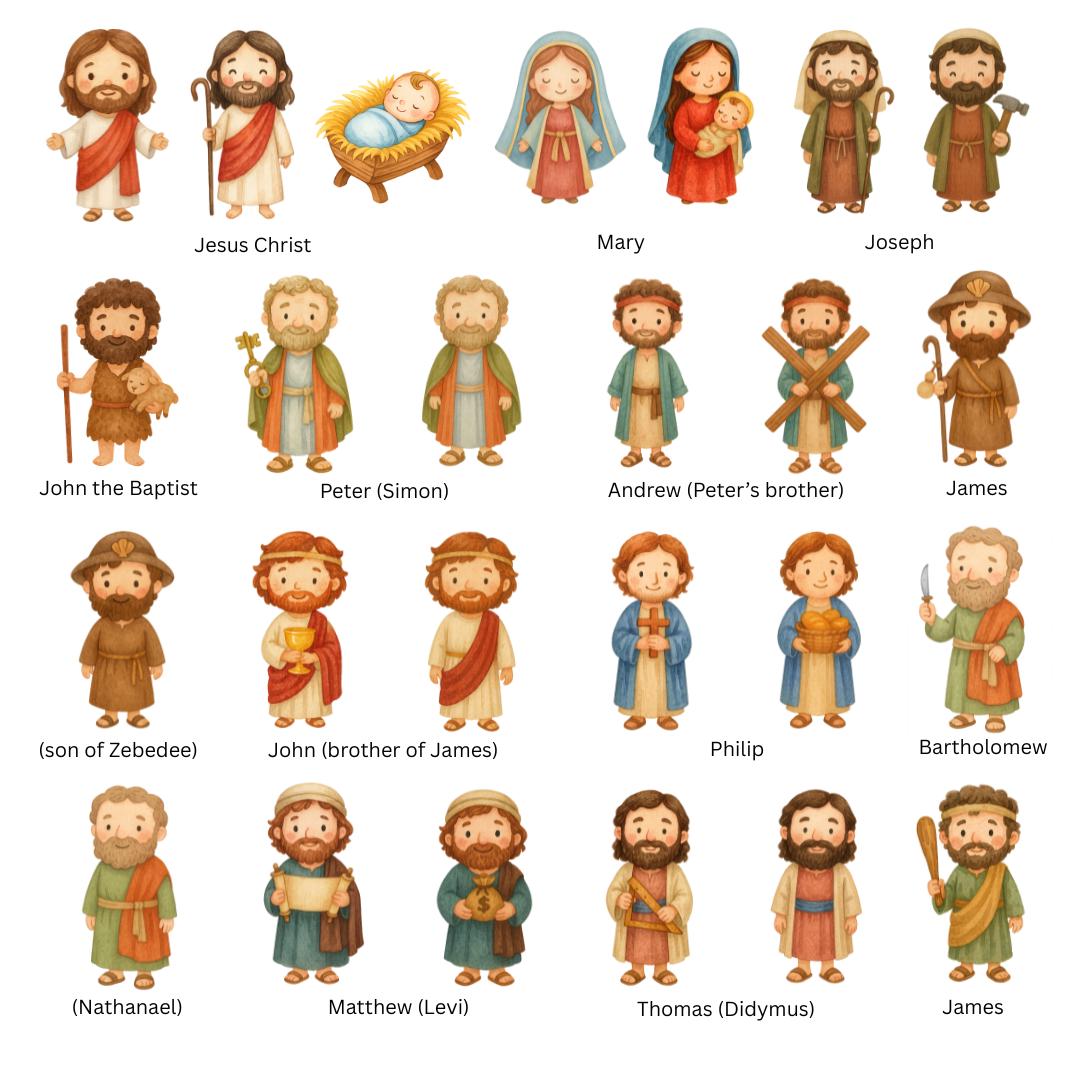 NEW | New Testament Clipart: Watercolor Biblical Characters PNG - Etsy