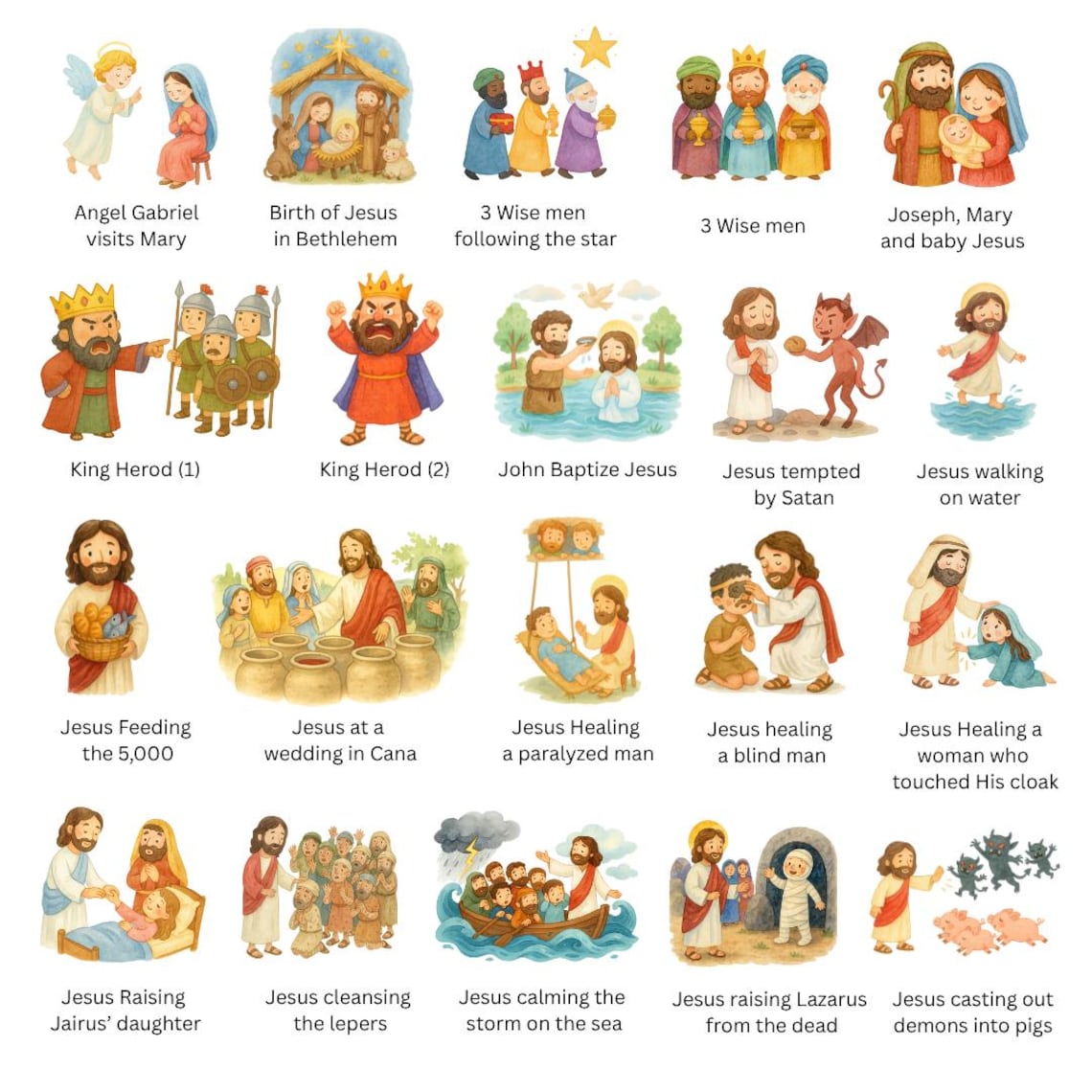 New Testament Cliparts Bundle Biblical Digital Download Bible Story ...