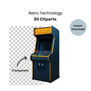 Retro Technology Clipart Set: Vintage Electronics PNG - Etsy