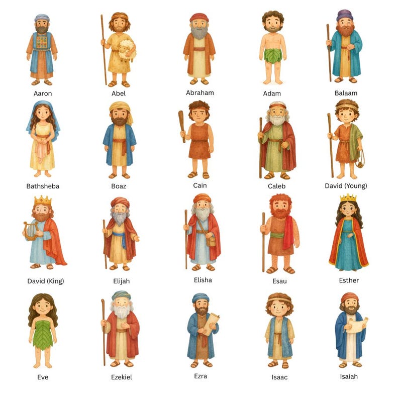 Old Testament Clipart: Watercolor Biblical Characters PNG - Etsy