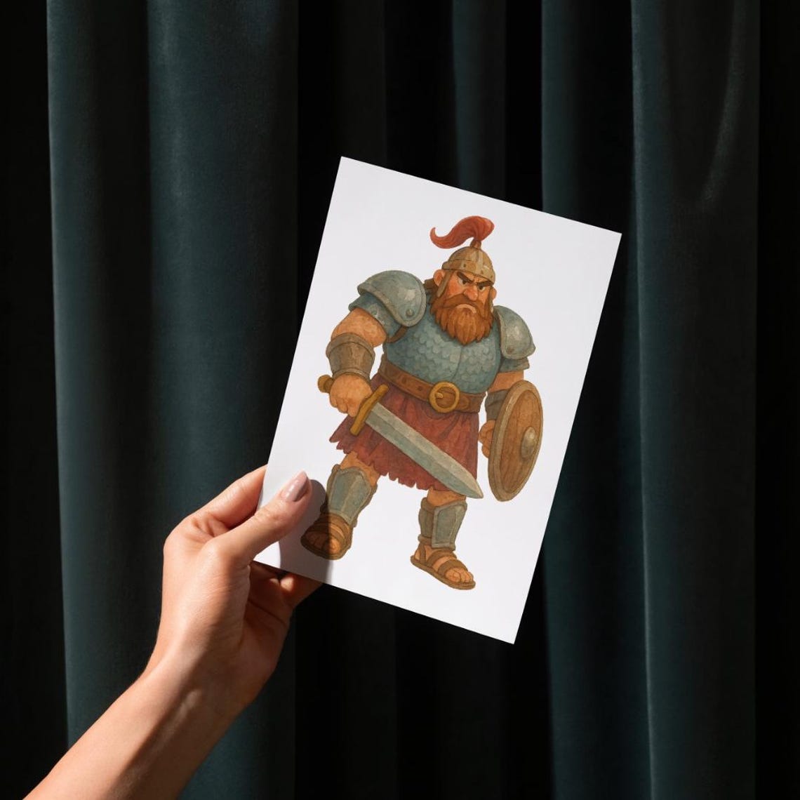 David and Goliath Clipart Bundle: Kids' Bible Story, Watercolor ...