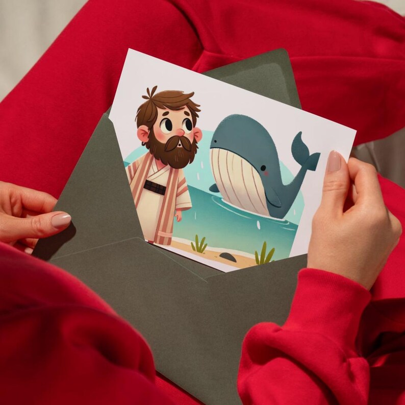 Jonah and the Whale Clipart Set: Bible Story Illustrations (digital ...