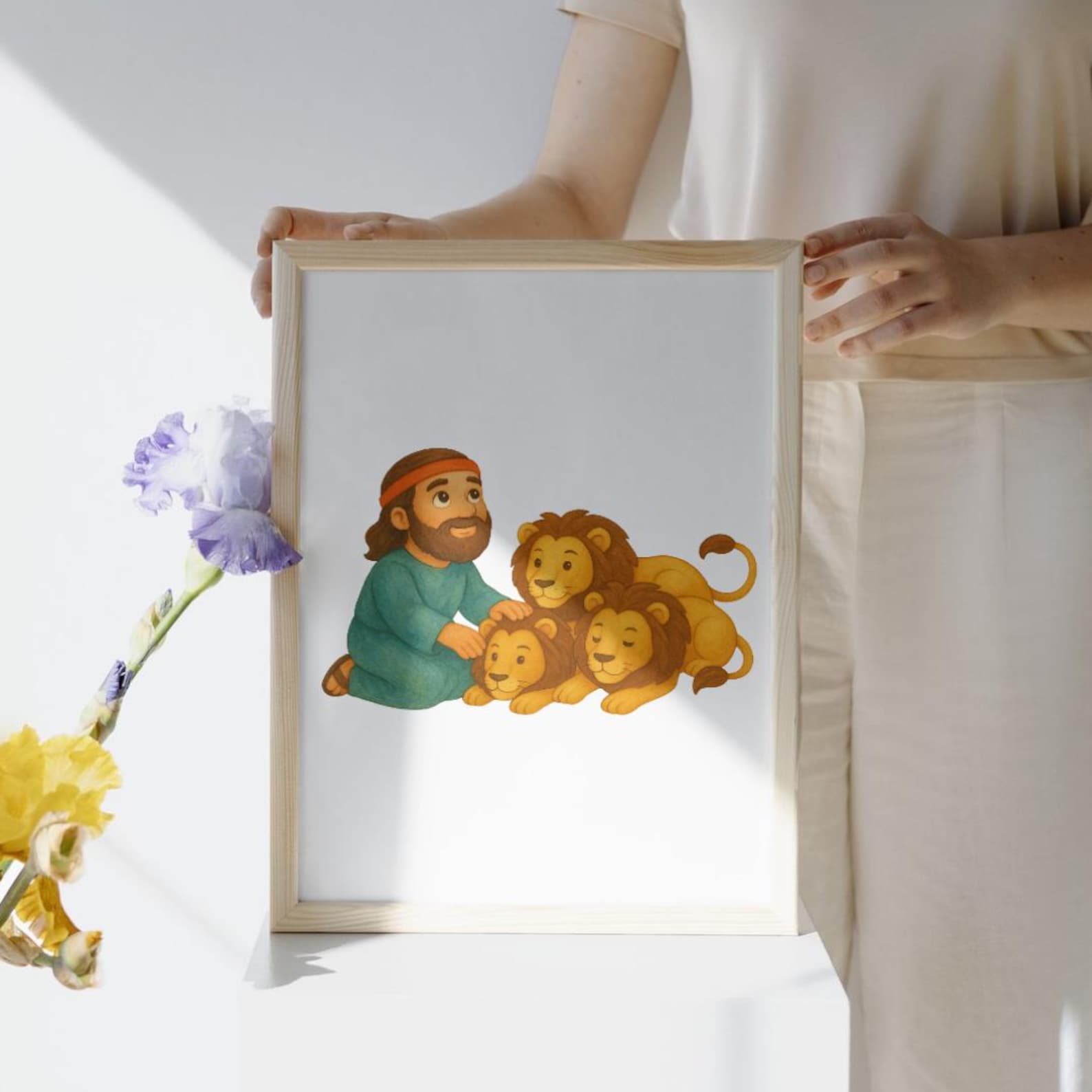 Daniel and the Lions' Den Clipart: Bible Story Watercolor Illustrations ...