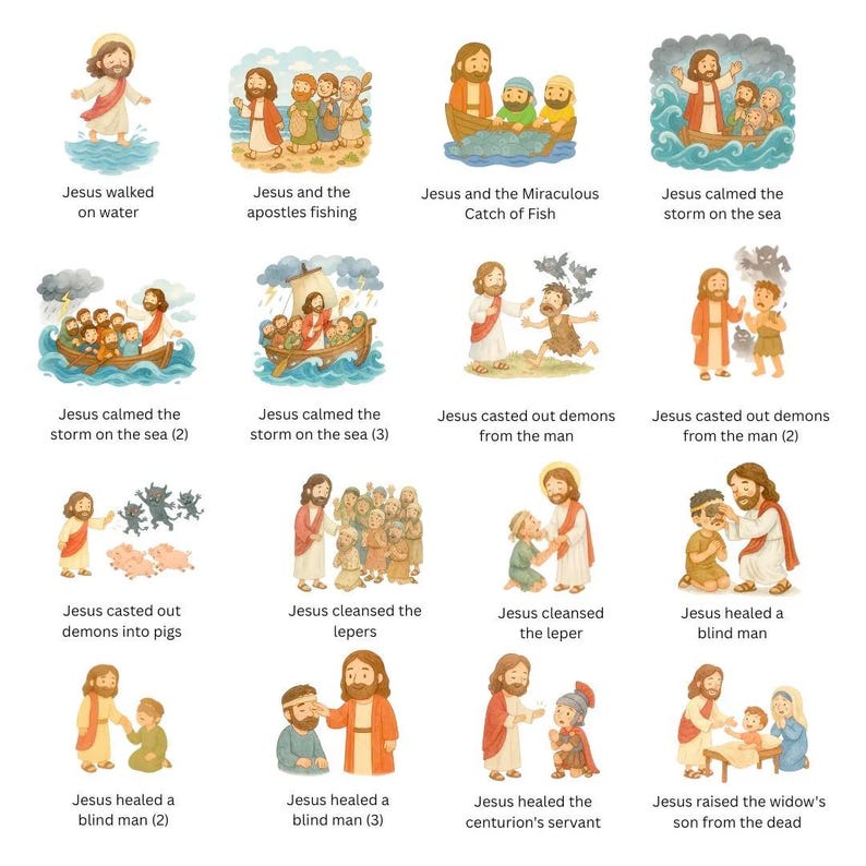 New Testament Clipart, Bible Story Illustrations (PNG Digital Download ...