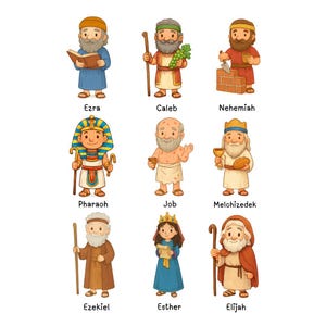 Cute Old Testament Clipart Watercolor Biblical Characters Christian PNG ...