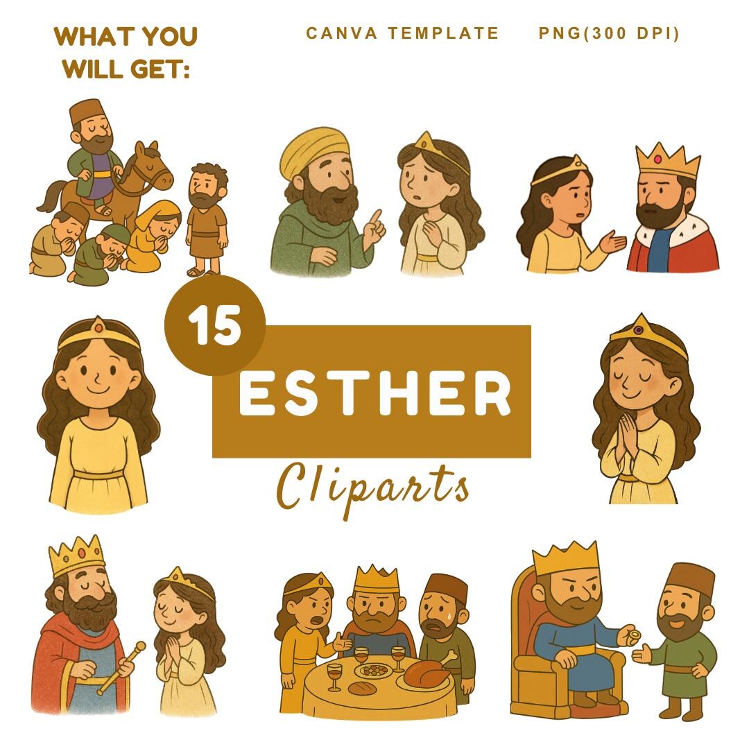 Esther Clipart Bundle, Jewish Woman, Queen of Persia, Book of Esther ...