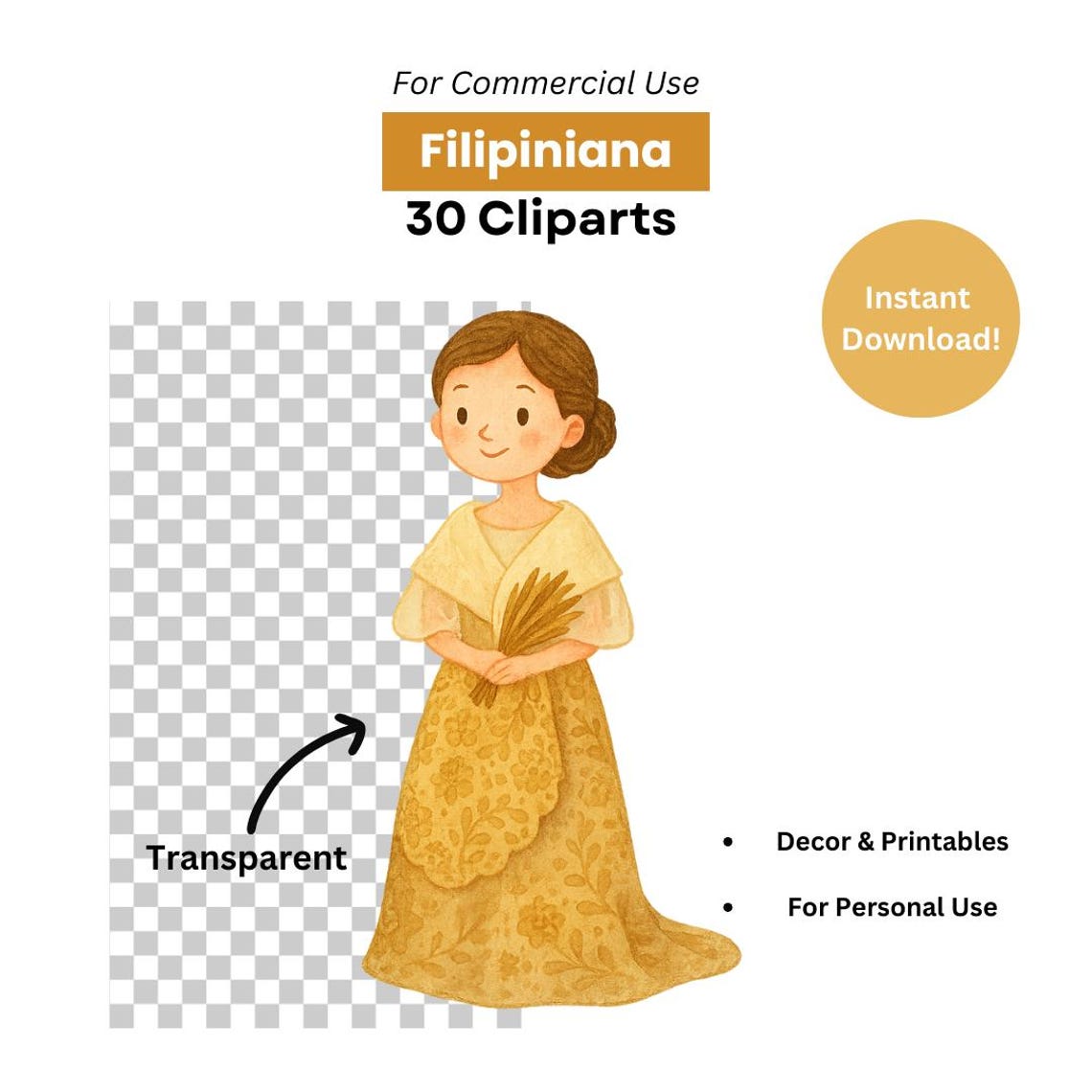Filipiniana Clipart Collection: Baro't Saya, Maria Clara Gown (PNG ...